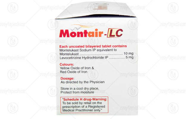 Montair Lc 5 Mg/10 Mg Tablet benefits, side effects, price, dose, how ...